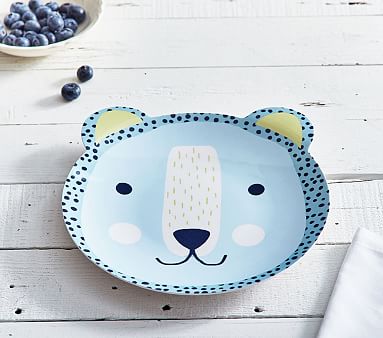 Blue Bear Kids Plate | Pottery Barn Kids