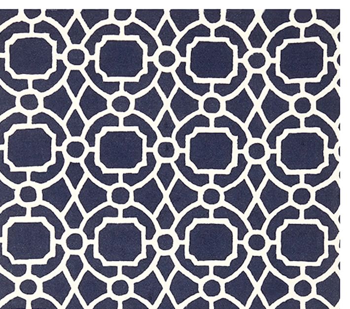 Preppy Trellis Rug - Navy | Patterned Rugs | Pottery Barn Kids