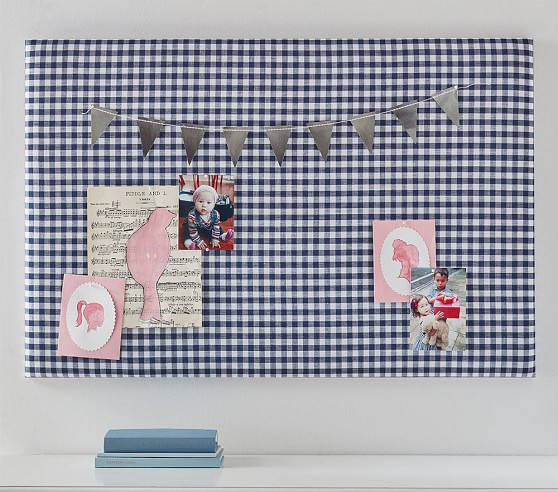 Pink Gingham Kids Bulletin Board | Pottery Barn Kids