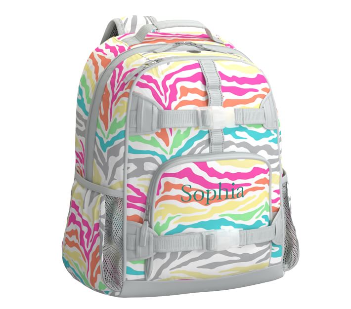 Mackenzie Rainbow Zebra Kids Backpack | Pottery Barn Kids