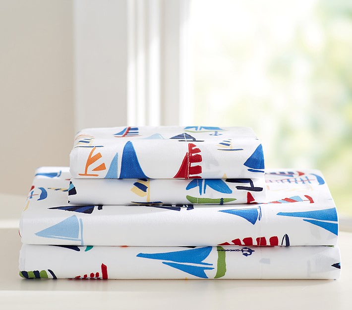 Sailboat Kids' Sheet Set | Pottery Barn Kids