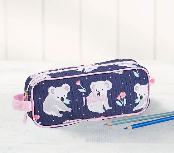 Mackenzie Pink Navy Koala Kids Pencil Case | Pottery Barn Kids