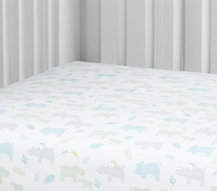 Charlie Hippo Crib Sheets | Pottery Barn Kids