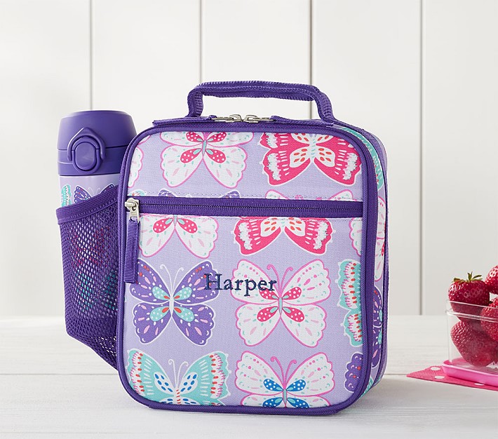 Lavender & Purple Preppy Butterfly Classic Kids Lunch Box | Pottery ...