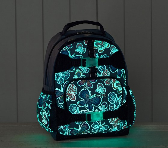 Mackenzie Blue Glow-in-the-Dark Mariposa Kids Backpacks | Pottery Barn Kids