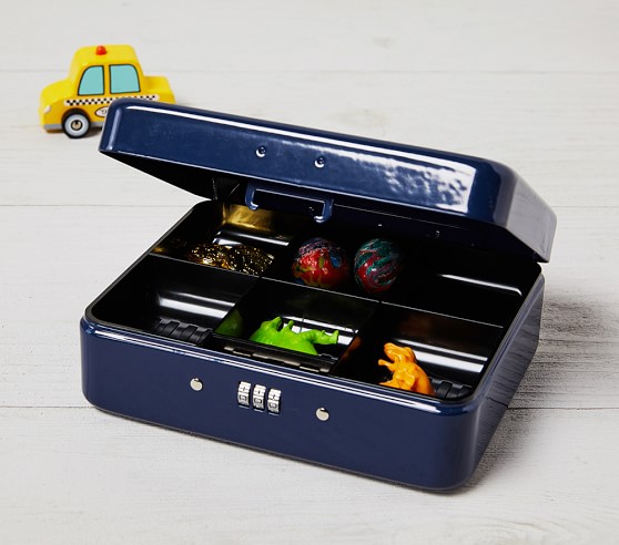 Navy Metal Lock Box | Kids Room Decor | Pottery Barn Kids