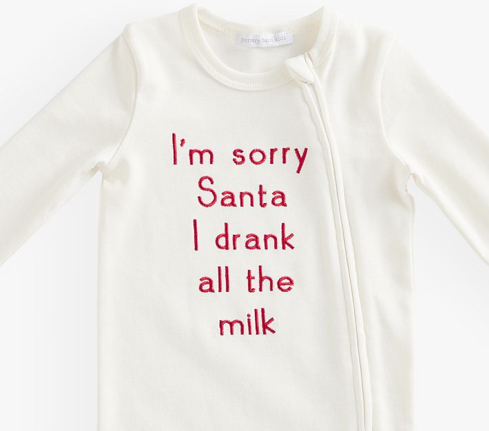 Sorry Santa I Drank All the Milk Organic Nursery Pajama | Pottery Barn Kids
