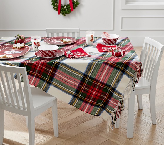 Stewart Plaid Table Throw | Pottery Barn Kids