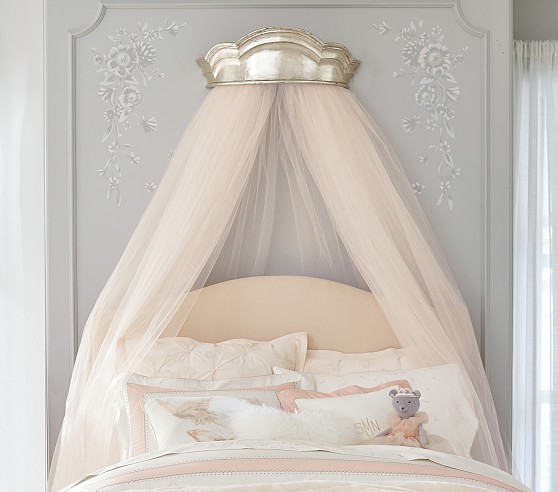 Monique Lhuillier Metallic Cornice Bed Canopy | Pottery Barn Kids