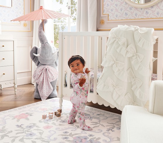 LoveShackFancy Sweet Dreams Ruffled Bow Baby Quilt | Pottery Barn Kids