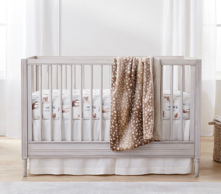 Woodland Fawn Flannel Crib Fitted Sheet | Pottery Barn Kids