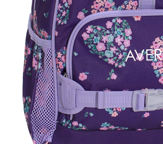 Mackenzie Plum Flower Hearts Backpacks | Pottery Barn Kids