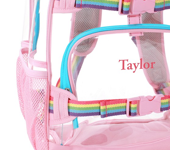 Mackenzie Clear With Pink Trim Backpack | Pottery Barn Kids