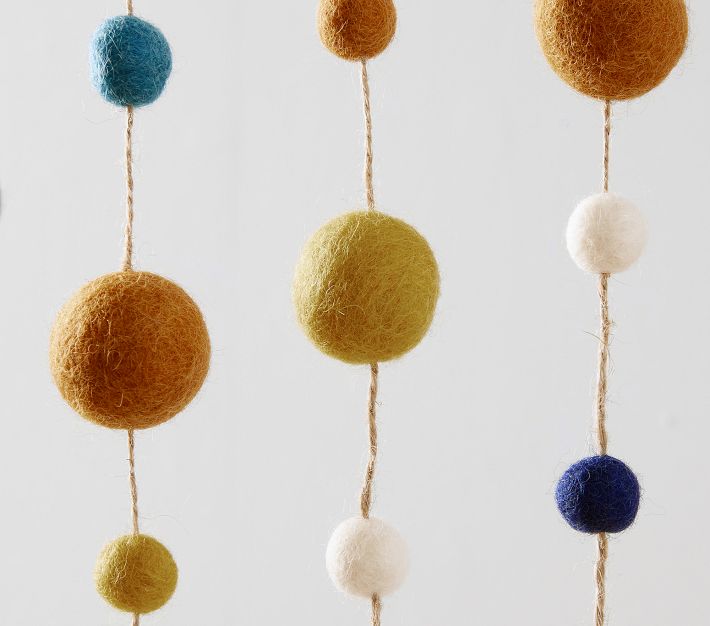 west elm x pbk Felted Pom-Pom Modern Baby Mobile | Pottery Barn Kids