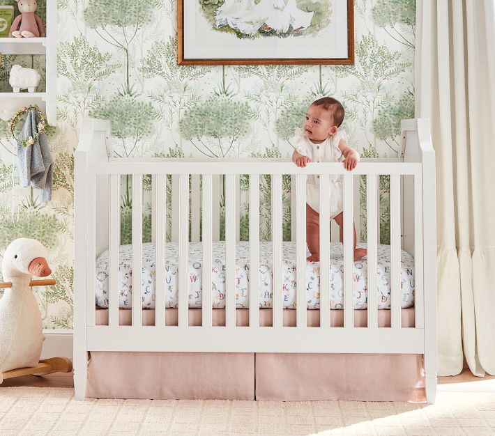 Floral ABC Organic Crib Fitted Sheet | Pottery Barn Kids