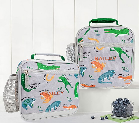 Mackenzie Gray Reptiles Lunch Boxes | Pottery Barn Kids