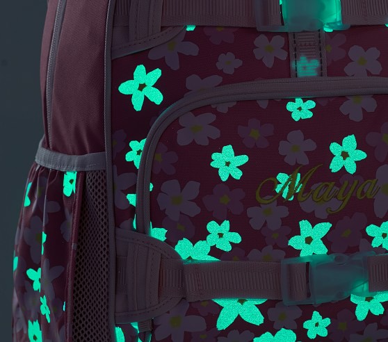 Mackenzie Pink Falling Flowers Glow-in-the-Dark Backpacks | Pottery ...