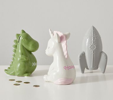 Ceramic Rocket Ship Bank | Pottery Barn Kids