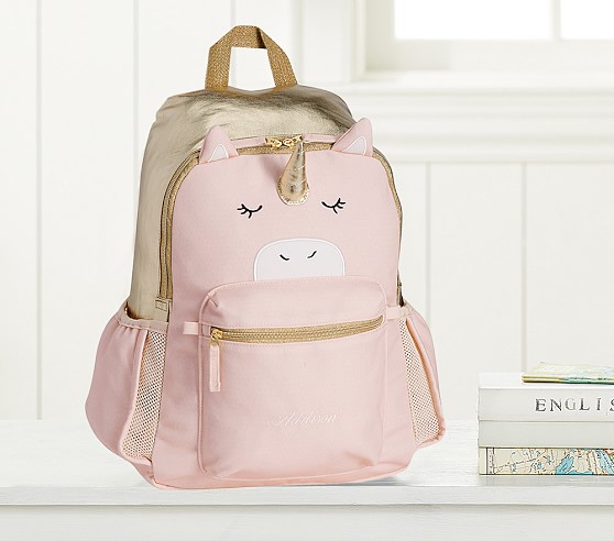 The Emily & Meritt Gold Unicorn Critter Kids Backpack | Pottery Barn Kids