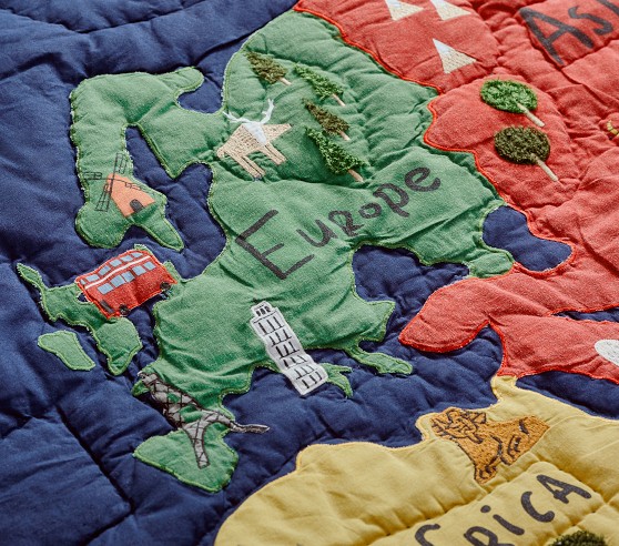 World Map Quilt & Shams | Pottery Barn Kids