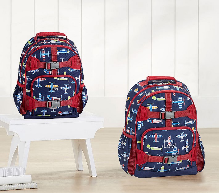 Mackenzie Navy Vintage Planes Backpacks | Pottery Barn Kids