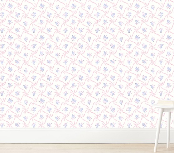 LoveShackFancy Lattice Bow Wallpaper | Pottery Barn Kids