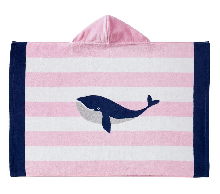 Whale Stripe Beach Hooded Towel | Pottery Barn Kids