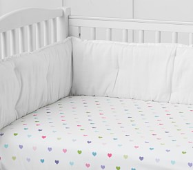 Multi Colored Heart Crib Sheets | Pottery Barn Kids
