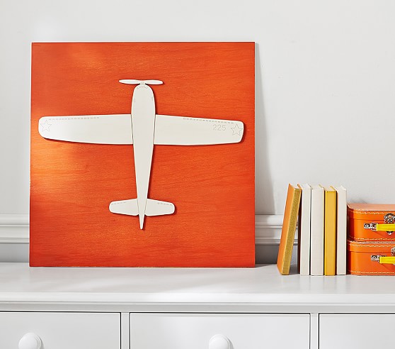 Airplane Planked Wall Art | Pottery Barn Kids