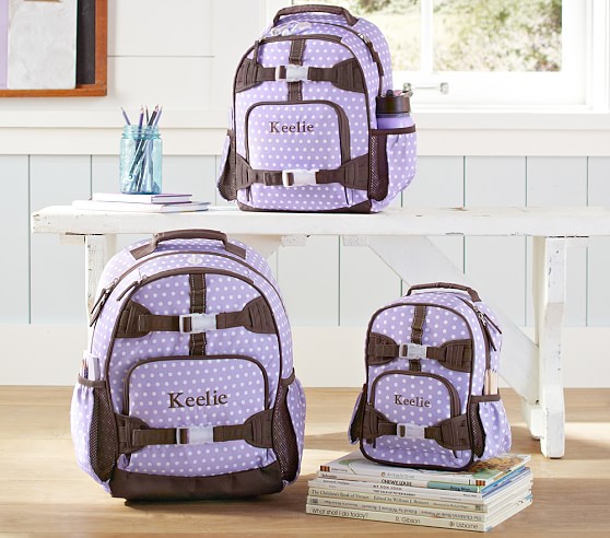 Mackenzie Lavender Dot Girls Backpacks | Pottery Barn Kids