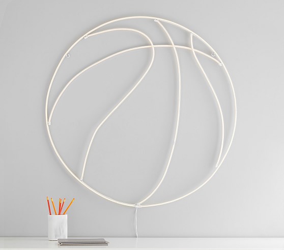 Neon Basketball Wall Light | Pottery Barn Kids