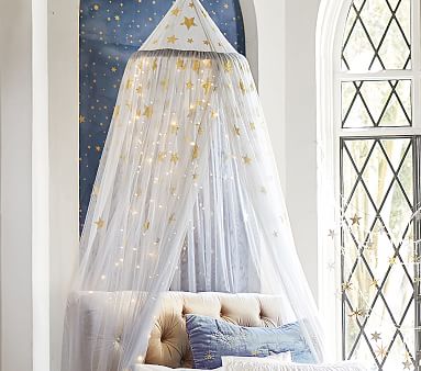 Gray Star Burst Bed Canopy | Pottery Barn Kids