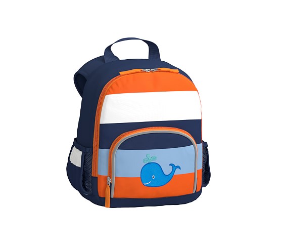 Fairfax Navy/Orange Multi Stripe, Wacky Whale | Pottery Barn Kids