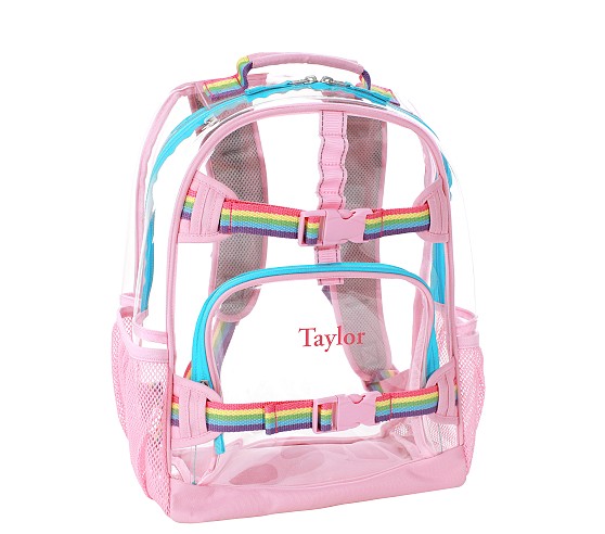 Mackenzie Clear With Pink Trim Backpack | Pottery Barn Kids