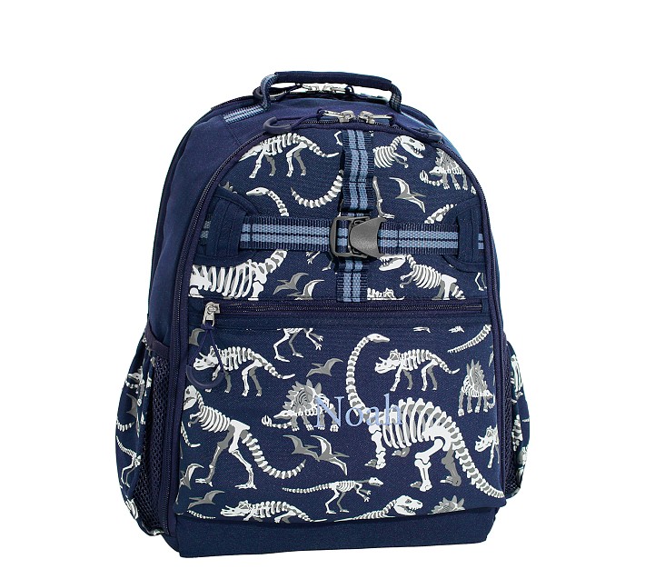 Mackenzie Navy Dino Bones Glow-in-the-Dark Adaptive Backpacks | Pottery Barn Kids