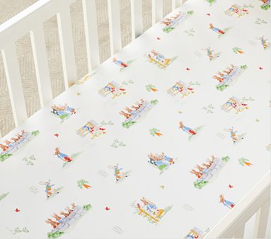 Peter Rabbit™ Garden Organic Crib Fitted Sheet | Pottery Barn Kids