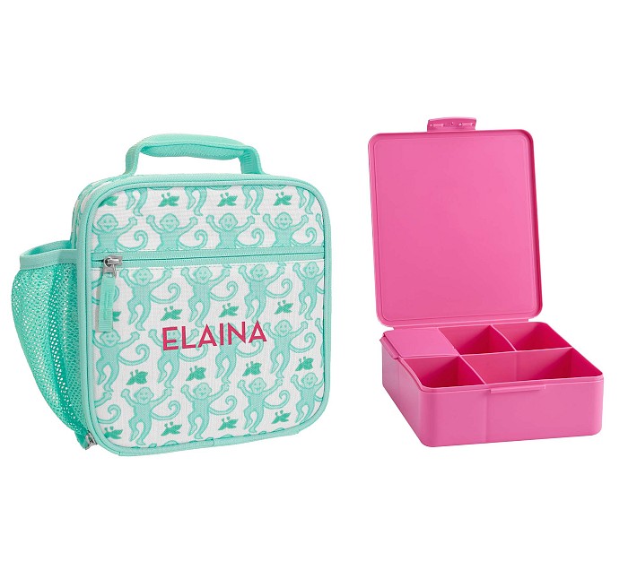 Mackenzie Roller Rabbit Aqua Monkey Lunch & Bento Bundle, Set of 2 ...