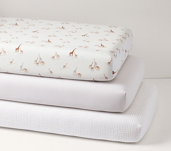 Goldie Giraffe Crib Fitted Sheets - Set of 3 | Pottery Barn Kids