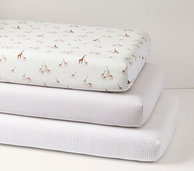 Goldie Giraffe Crib Fitted Sheets - Set of 3 | Pottery Barn Kids