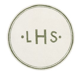Dot Monogram Round Rug | Pottery Barn Kids