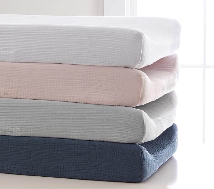 Solid Organic Muslin Changing Pad | Pottery Barn Kids