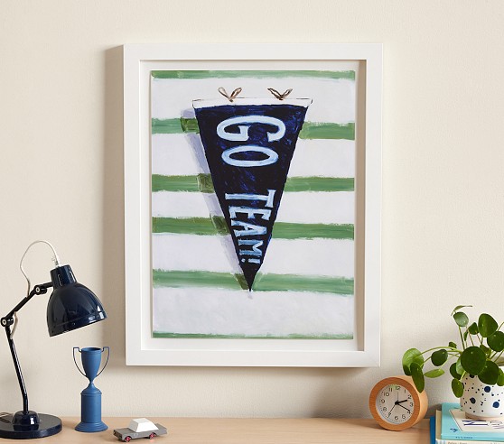 Jordan Connelly Go Team Flag Framed Wall Art | Pottery Barn Kids