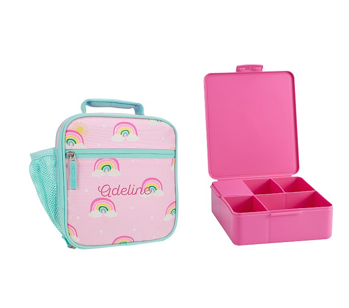 Mackenzie Pink Rainbows Glow-in-the-Dark Lunch & Bento Bundle, Set of 2 | Pottery Barn Kids