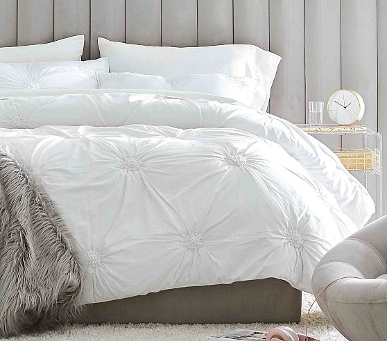 Ruched Rosette Girls Quilt + Sham | Pottery Barn Kids