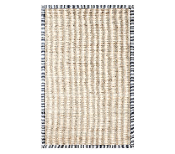 Chenille Jute Striped Border Rug | Pottery Barn Kids