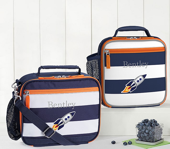 Fairfax Navy/White Stripe Kids Lunch Boxes | Pottery Barn Kids