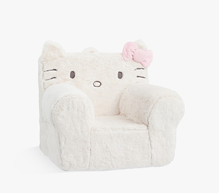 Anywhere Chair®, Hello Kitty® Faux Fur Ivory | Pottery Barn Kids