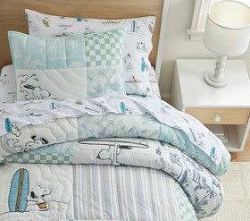 Peanuts® Snoopy® Surf Quilt & Shams | Pottery Barn Kids