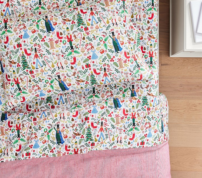 Rifle Paper Co. Nutcracker Organic Sheet Set | Pottery Barn Kids