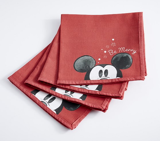 Disney Mickey Mouse Holiday Napkin | Pottery Barn Kids